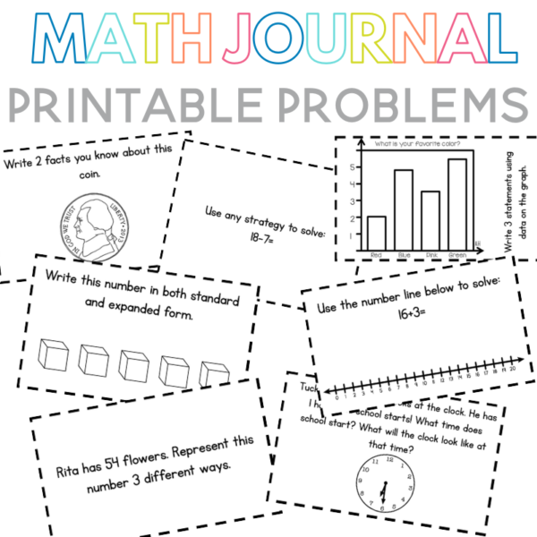 First Grade Math Journals Prompts Made Easy - Sarah Chesworth