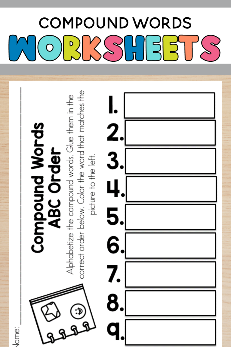 Printable Compound Words Activities for First Grade - Sarah Chesworth