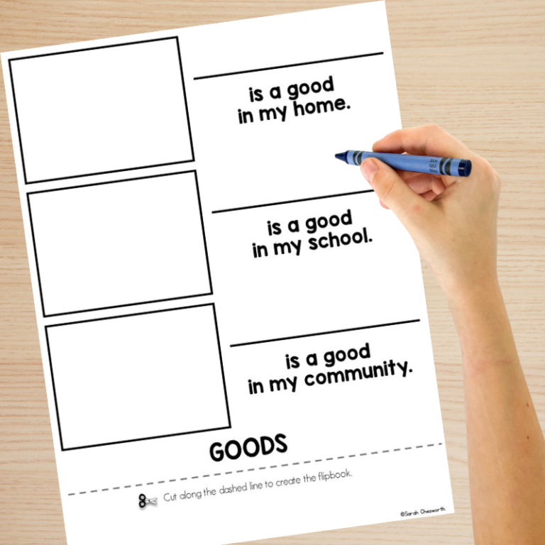 Free Goods and Services Worksheet for First Grade - Sarah Chesworth
