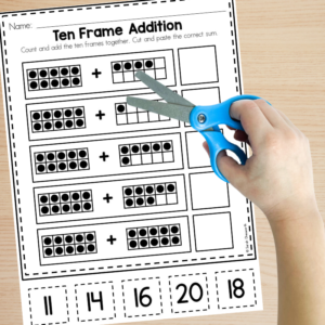 Printable Double Ten Frame Worksheet for Math - Sarah Chesworth