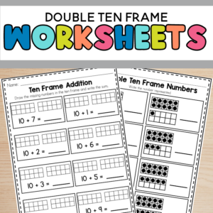 Printable Double Ten Frame Worksheet for Math - Sarah Chesworth