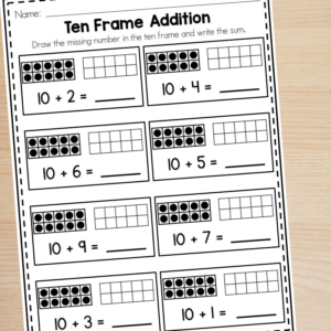 Printable Double Ten Frame Worksheet for Math - Sarah Chesworth