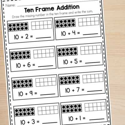 Printable Double Ten Frame Worksheet for Math - Sarah Chesworth