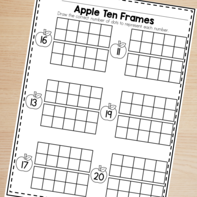 Printable Double Ten Frame Worksheet for Math - Sarah Chesworth
