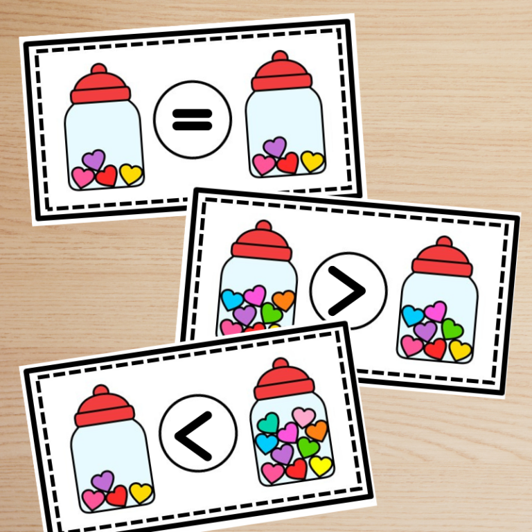 Valentine's Day Greater Than, Less Than Math - Sarah Chesworth