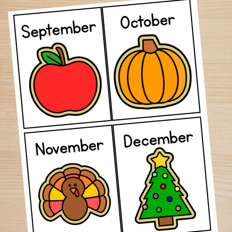 Free Printable Months of the Year Flashcards for Kids - Sarah Chesworth