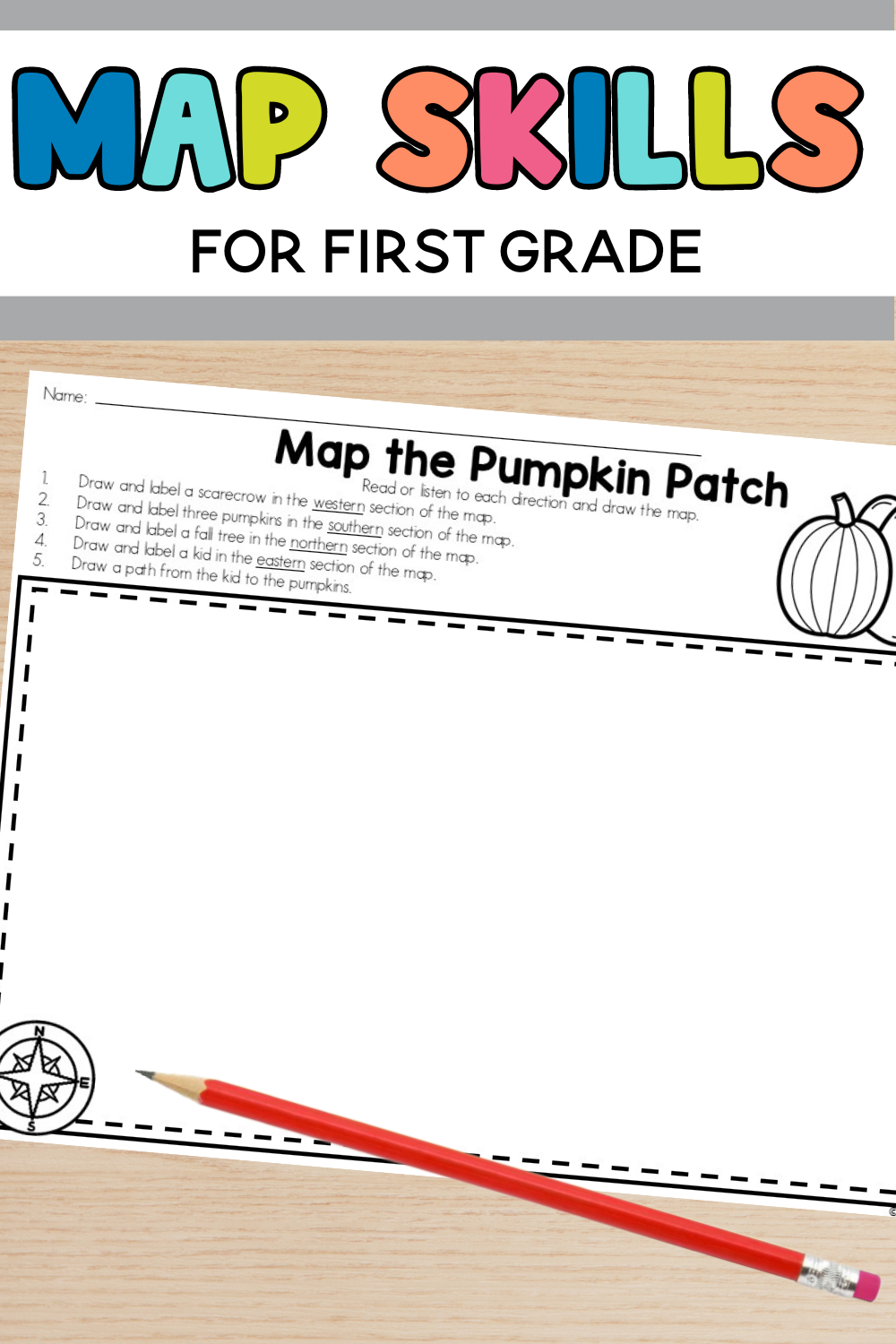 First Grade Map Skills Worksheets for Fall - Sarah Chesworth