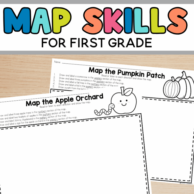 First Grade Map Skills Worksheets for Fall - Sarah Chesworth