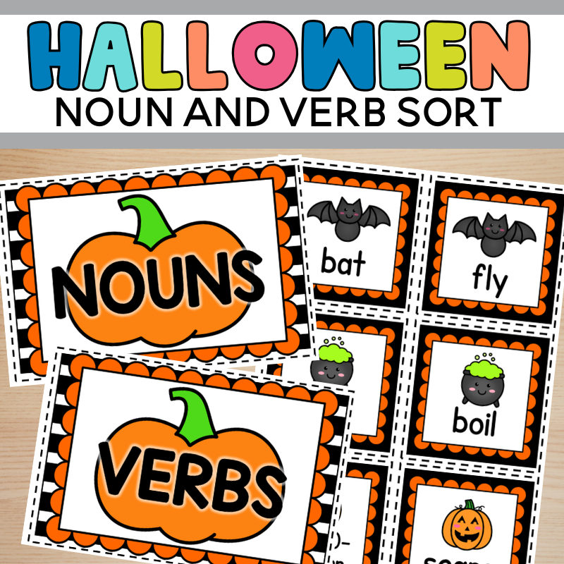 Free Halloween Noun and Verb Sort - Sarah Chesworth