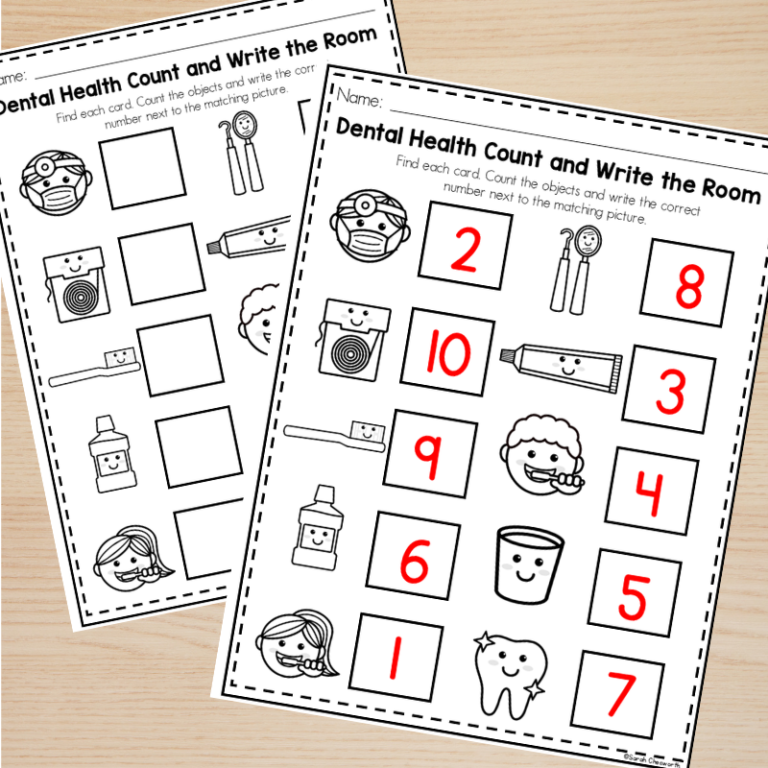 Dental Health Month Activities for Preschool: Fun Write the Room Ideas ...