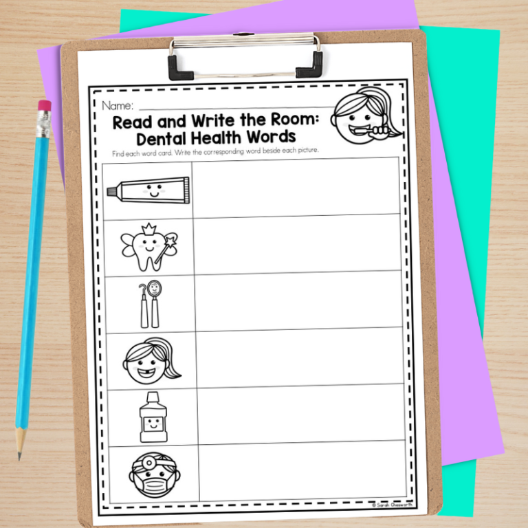 Dental Health Month Activities for Preschool: Fun Write the Room Ideas ...